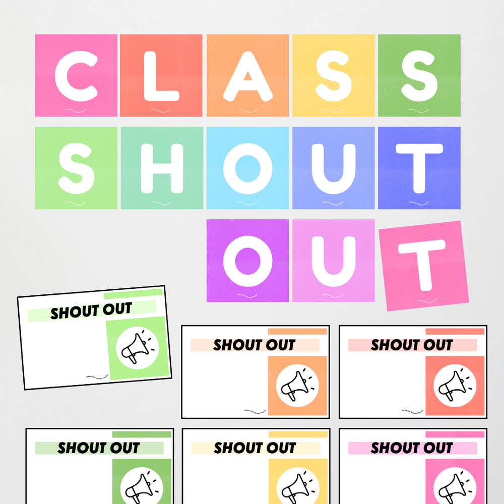 Student Shout Out Bulletin Board: Free Template - Rainbow Classroom ...