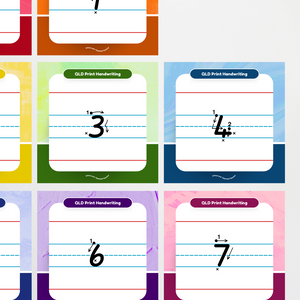 Queensland Beginner Font: Lined Handwriting Posters - Rainbow