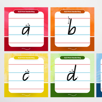 Queensland Beginner Font: Lined Handwriting Posters - Rainbow