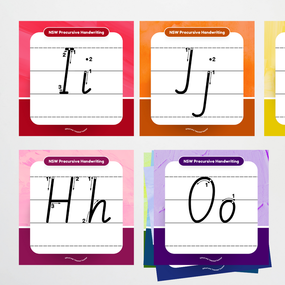 New South Wales Precursive Font: Lined Handwriting Posters (with ...