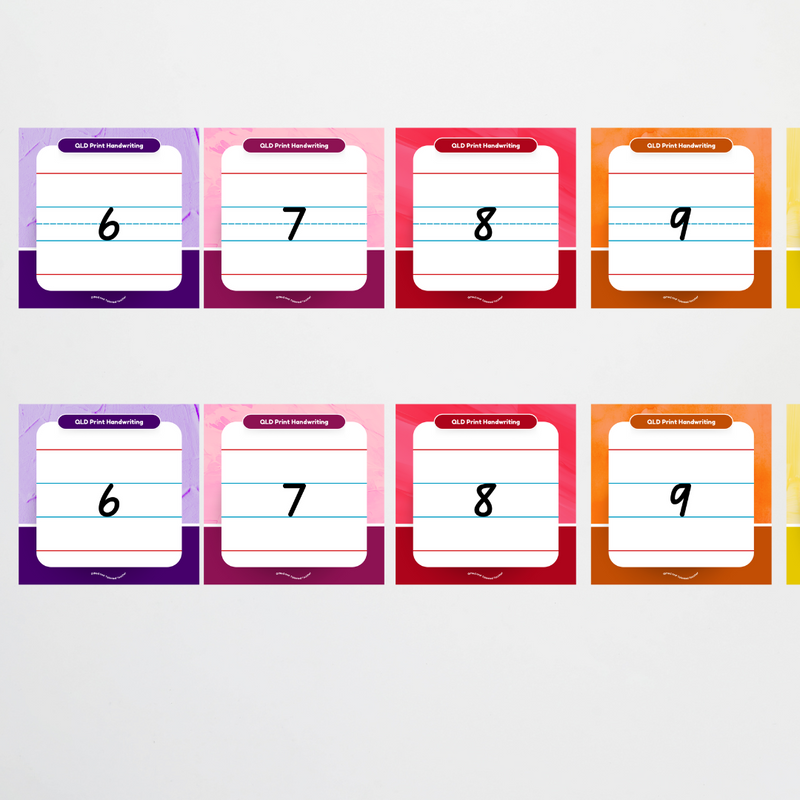 Queensland Beginner Font: Lined Handwriting Posters - Rainbow | Gifted ...