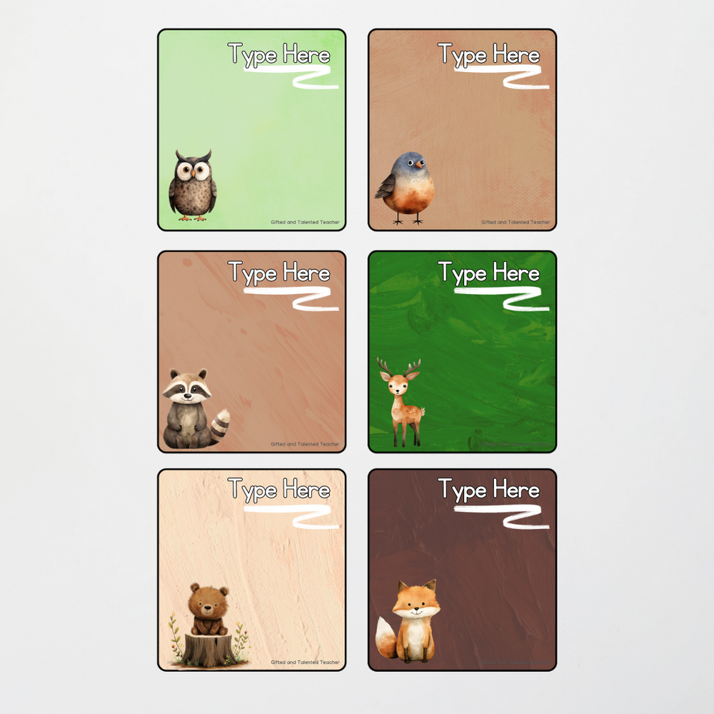 Groups / Magazine / Book Tub Labels - Woodland Classroom Decor | Gifted ...