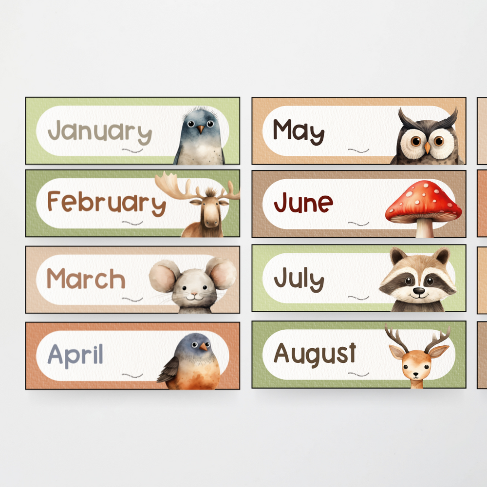 Calendar Chart - Woodland Classroom Decor | Gifted and Talented Teacher ...
