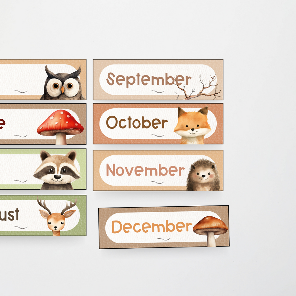 Calendar Chart - Woodland Classroom Decor | Gifted and Talented Teacher ...