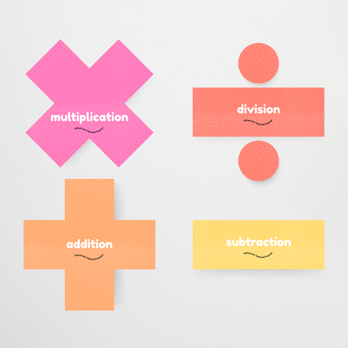 Maths Symbols & Vocabulary Mathematics Posters Rainbow Classroom Decor
