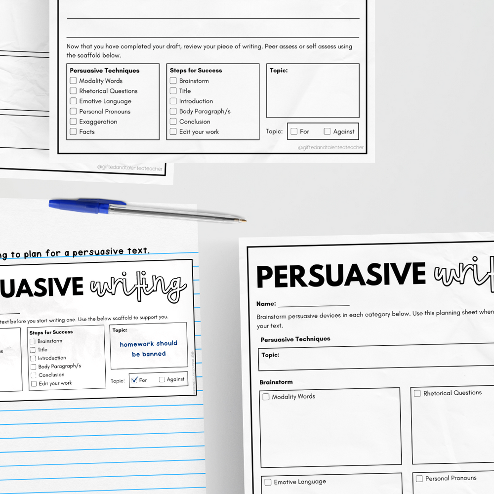 Persuasive Writing Pack | Gifted and Talented Teacher - Teacher ...