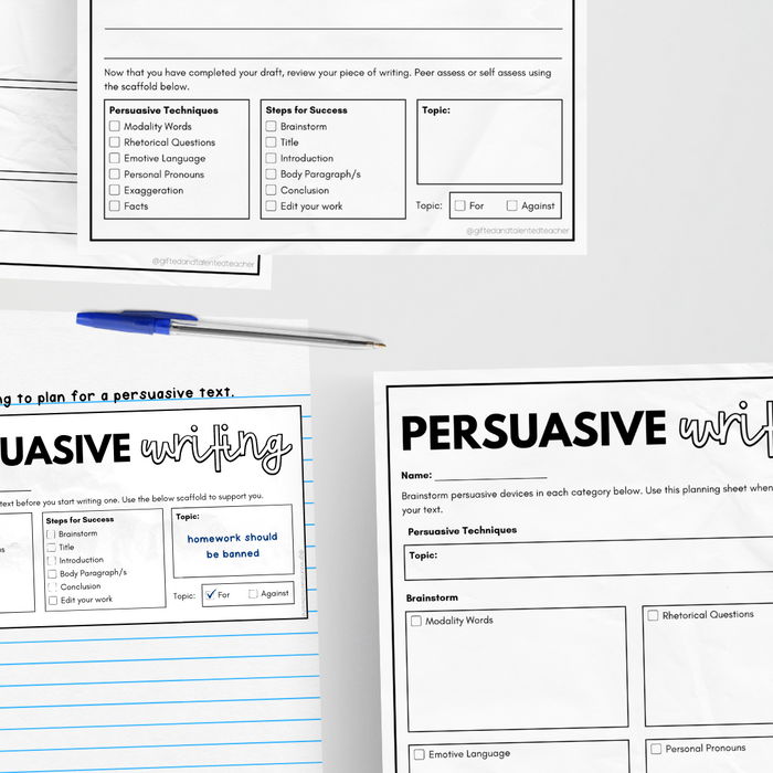 Persuasive Writing Pack | Gifted and Talented Teacher - Teacher ...