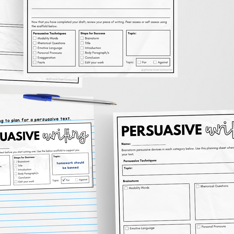 Persuasive Writing Pack | Gifted and Talented Teacher - Teacher ...
