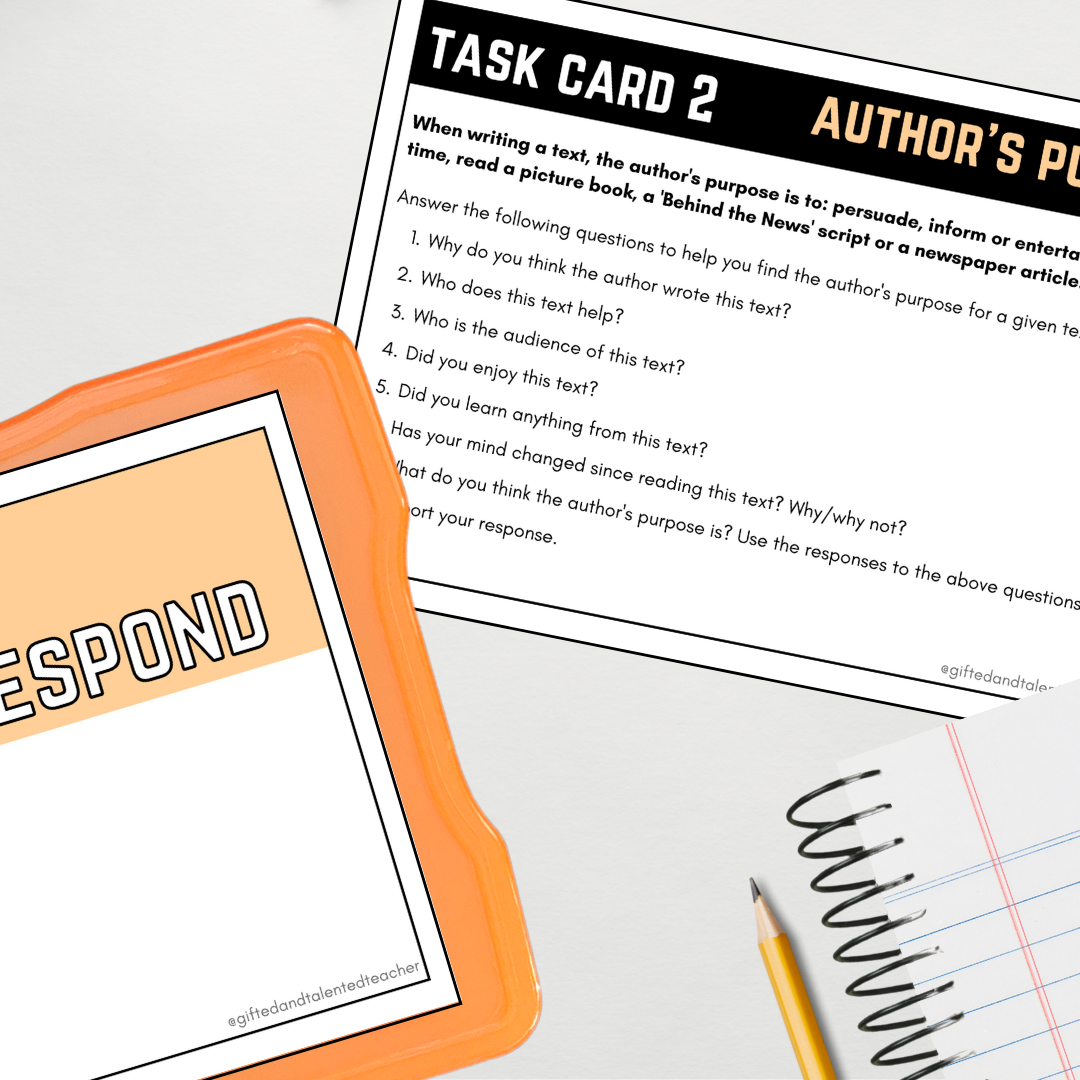 Read and Respond: Author's Purpose | Gifted and Talented Teacher ...