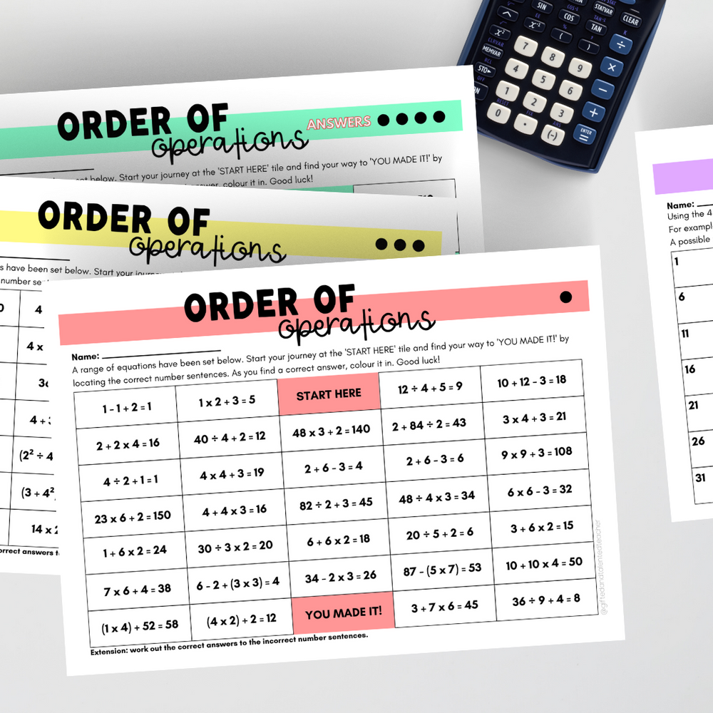 Order of Operations - Games | Gifted and Talented Teacher - Teacher ...