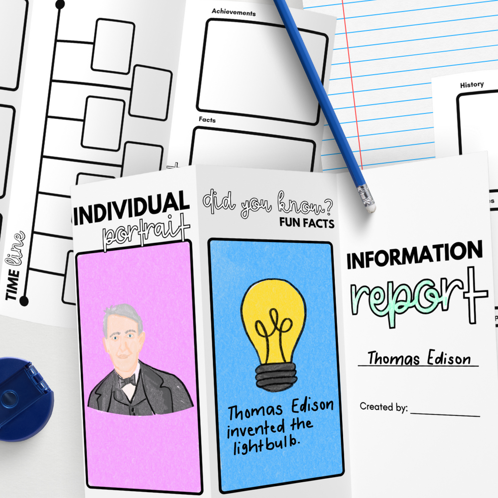 Information Report: TriFold - Famous Person | Teaching Resources