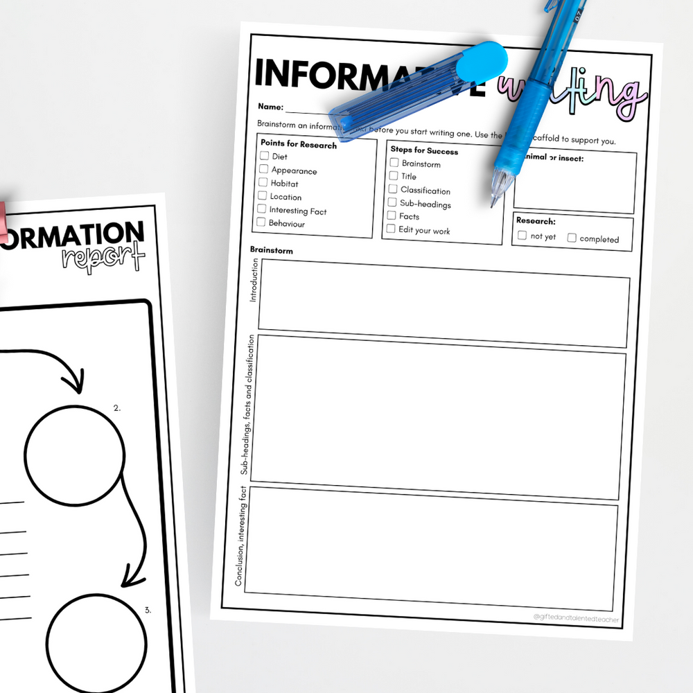 Informative Writing Pack: Animal or Insect | Gifted and Talented ...