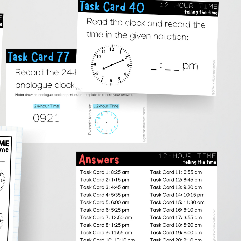 Telling the Time: Time | Numeracy Teacher Resources
