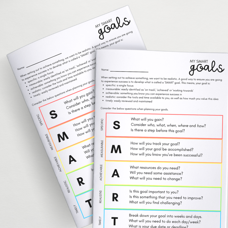 SMART Goal Setting: Student Activity | Printable Teaching Resources