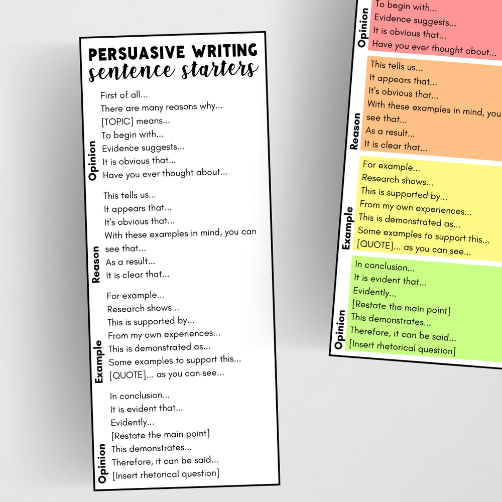 Persuasive Writing Bookmark | Gifted and Talented Teacher - Teacher ...