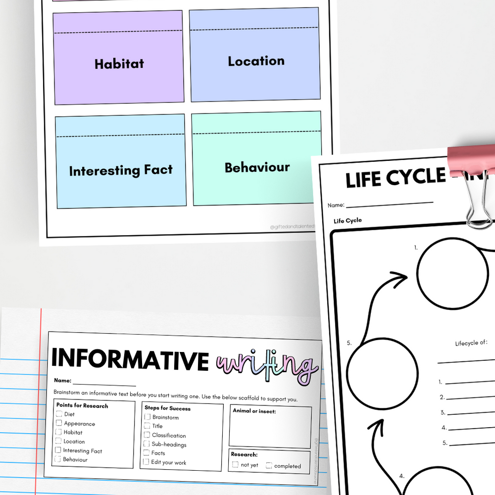Informative Writing Pack + Trifold Bundle: Animal or Insect | Gifted ...