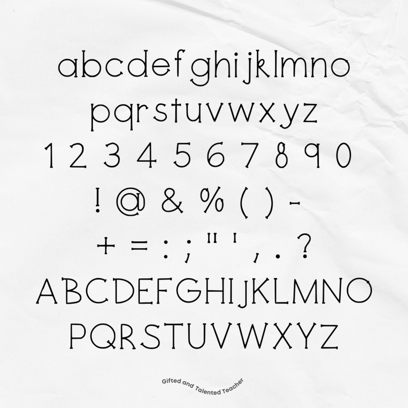 Line Regular - GT Font | Gifted and Talented Teacher - Teacher ...