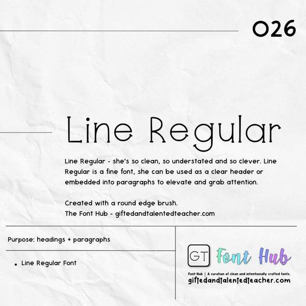 Line Regular - GT Font | Fonts and Teaching Resources
