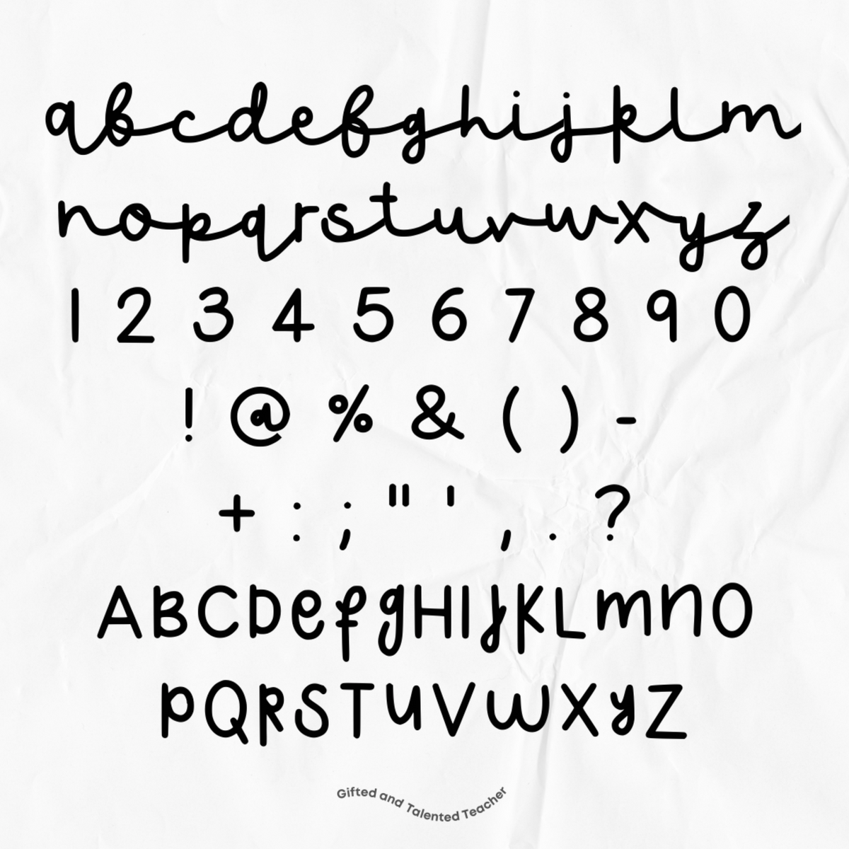 Squiggle Cursive - GT Font | Gifted and Talented Teacher - Teacher ...