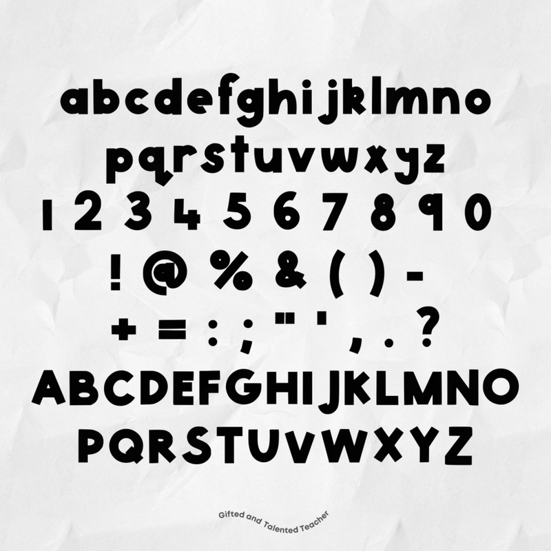 Header Regular - GT Font | Gifted and Talented Teacher - Teacher ...