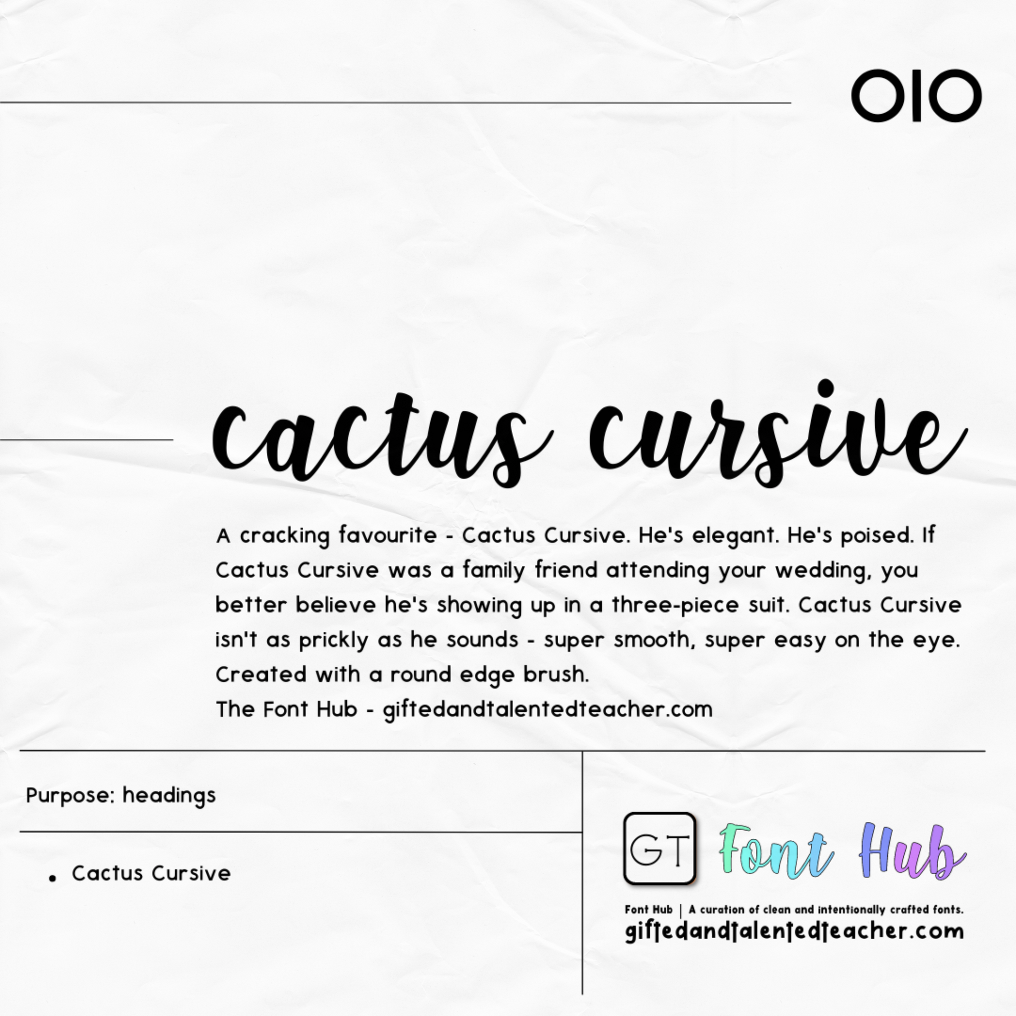Cactus Cursive - GT Font | Gifted and Talented Teacher - Teacher ...