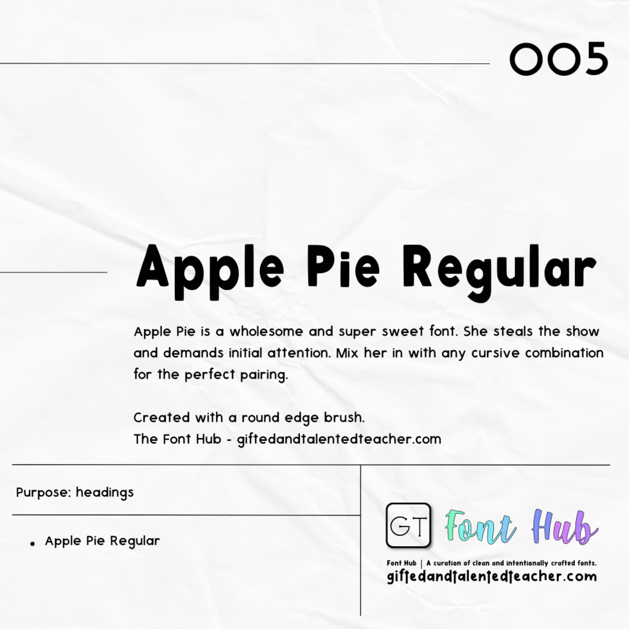Apple Pie - GT Font | Gifted and Talented Teacher - Teacher Resources ...